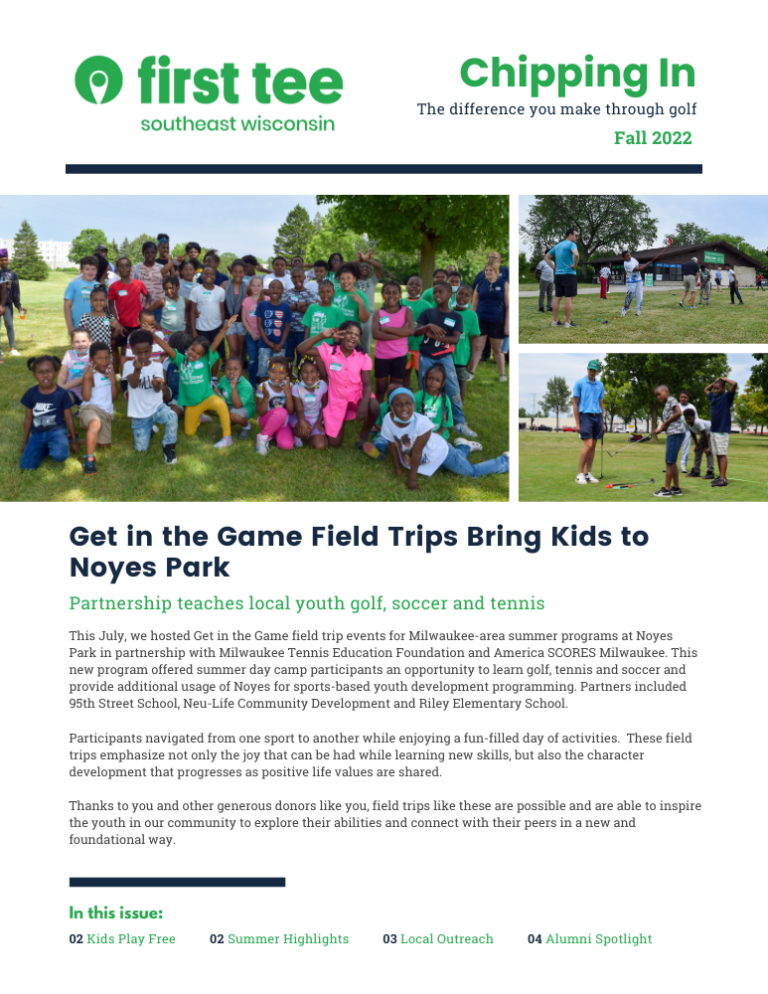 Chipping In - Fall 2022 - First Tee — Southeast Wisconsin